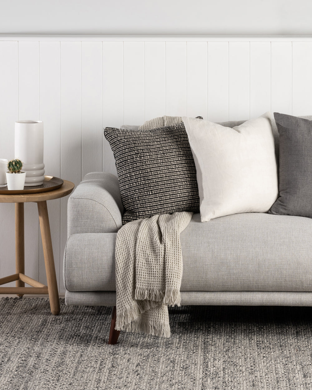 Nicholas Stonewash Waffle Throw | Limon | Furtex | Furtex NZ